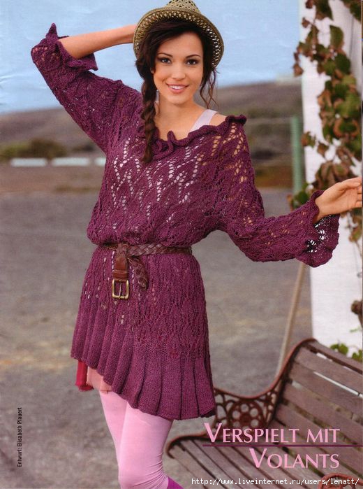 Спицы.Ажурная туника с воланами. Обсуждение на LiveInternet ...